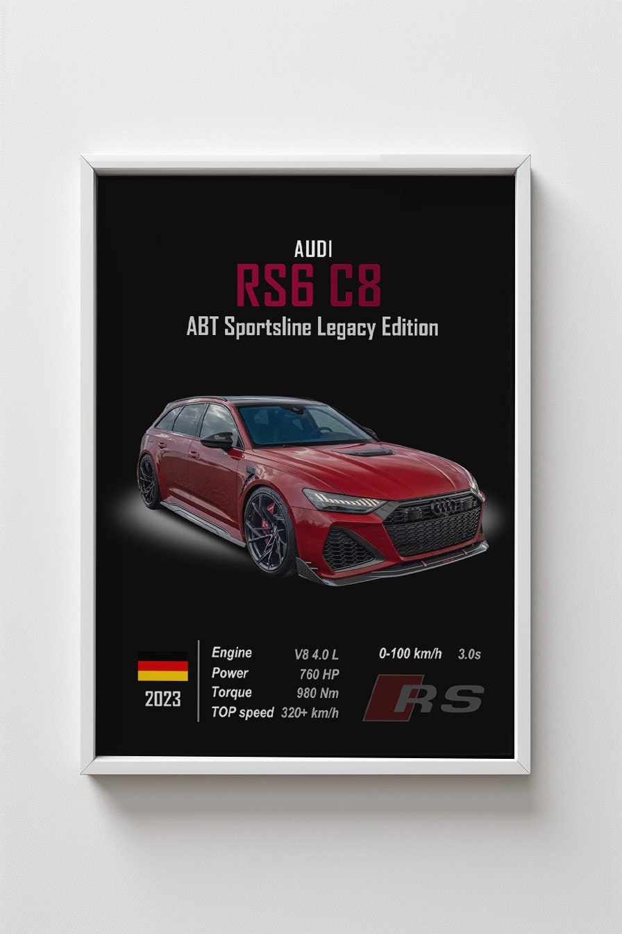 Audi RS6 C8 Poster, Audi Poster, RS6, Car Poster, Car Posters, Digital ...