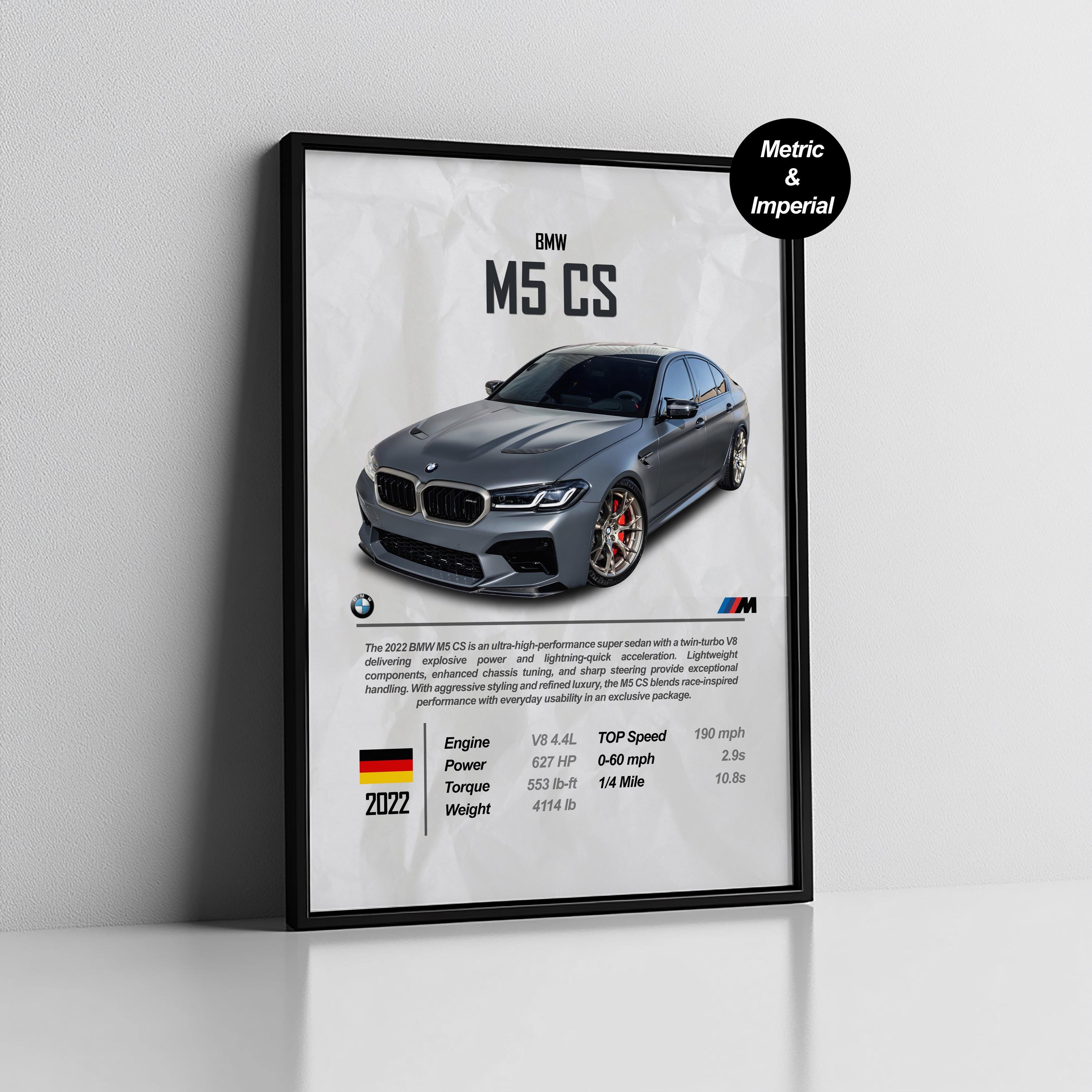 BMW M5 CS Digital Poster | High Performance Sedan Artwork | BMW M Power ...