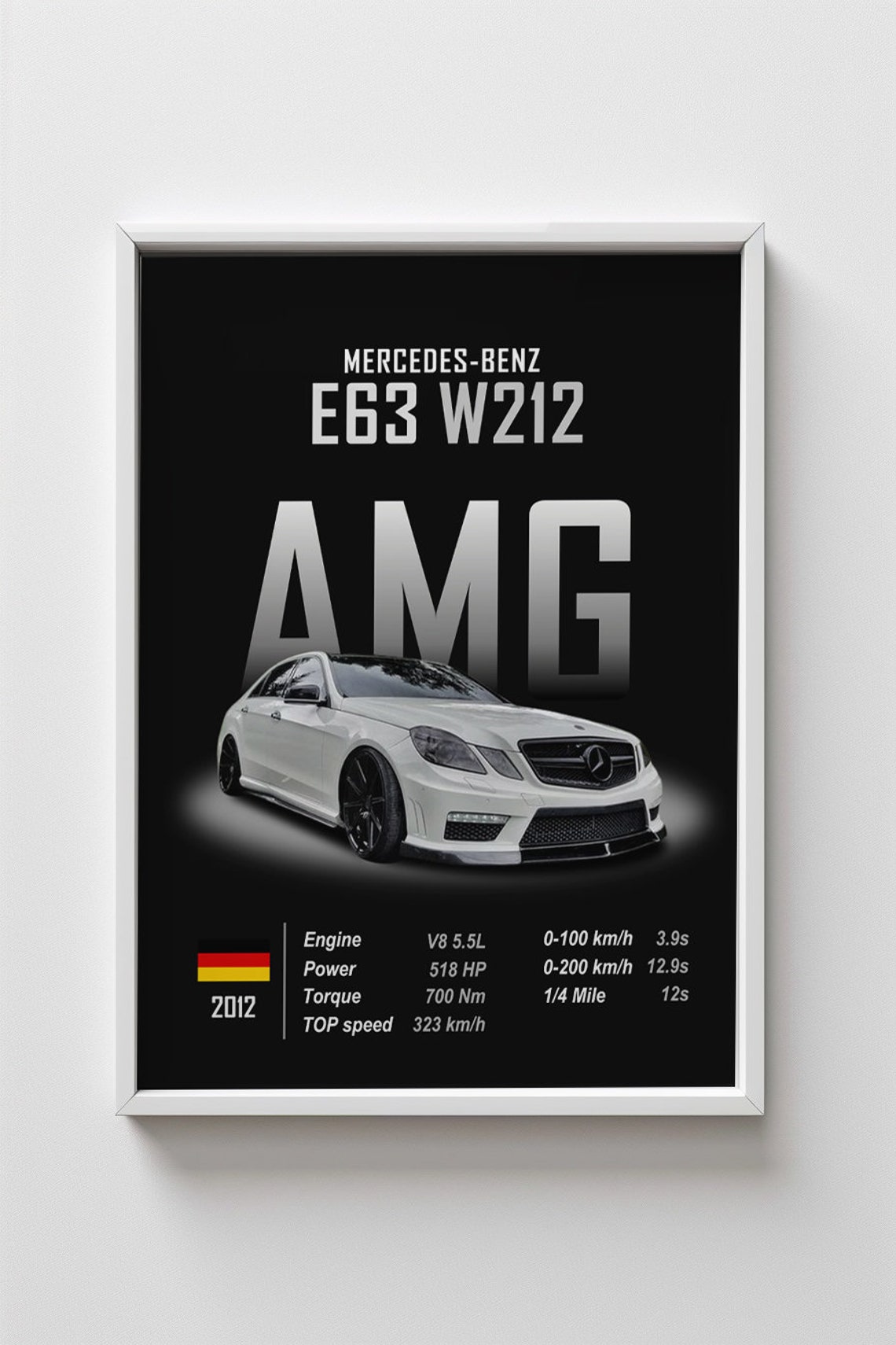 Mercedes E63 AMG W212 Poster: Dark Theme Car Art (digital Download) - Etsy