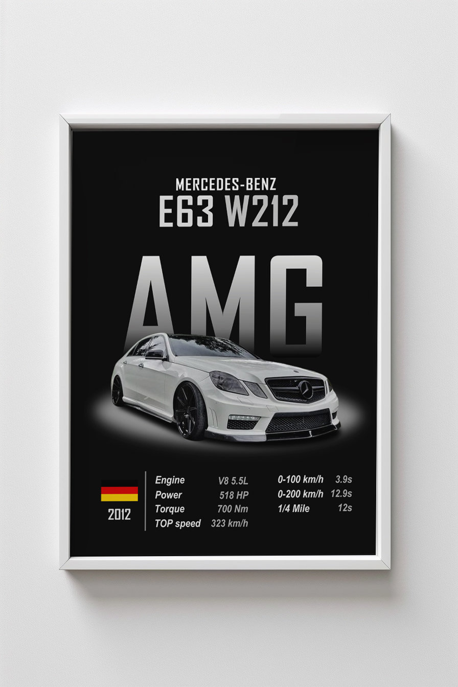 Mercedes Benz Poster, Mercedes Poster, AMG, E63, W212, Dark Theme ...