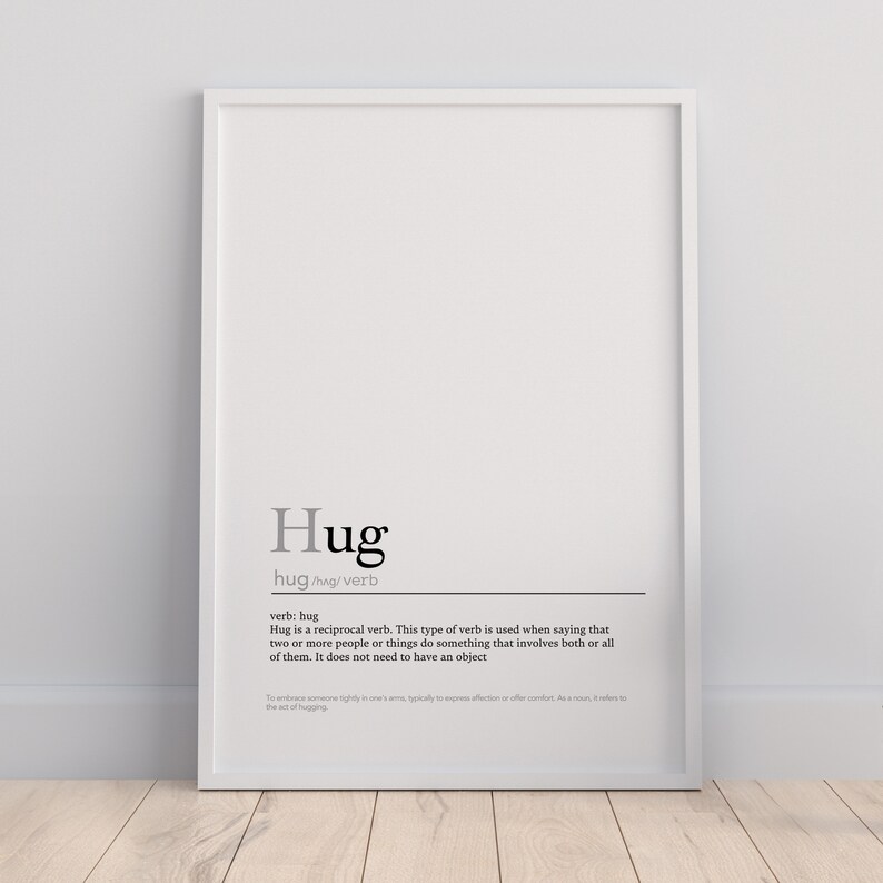 Hug Definition Printable | Inspiring Definition | Word Definition Wall ...