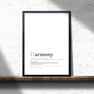 Harmony: Definition Printable | Inspiring Definition | Word Definition ...