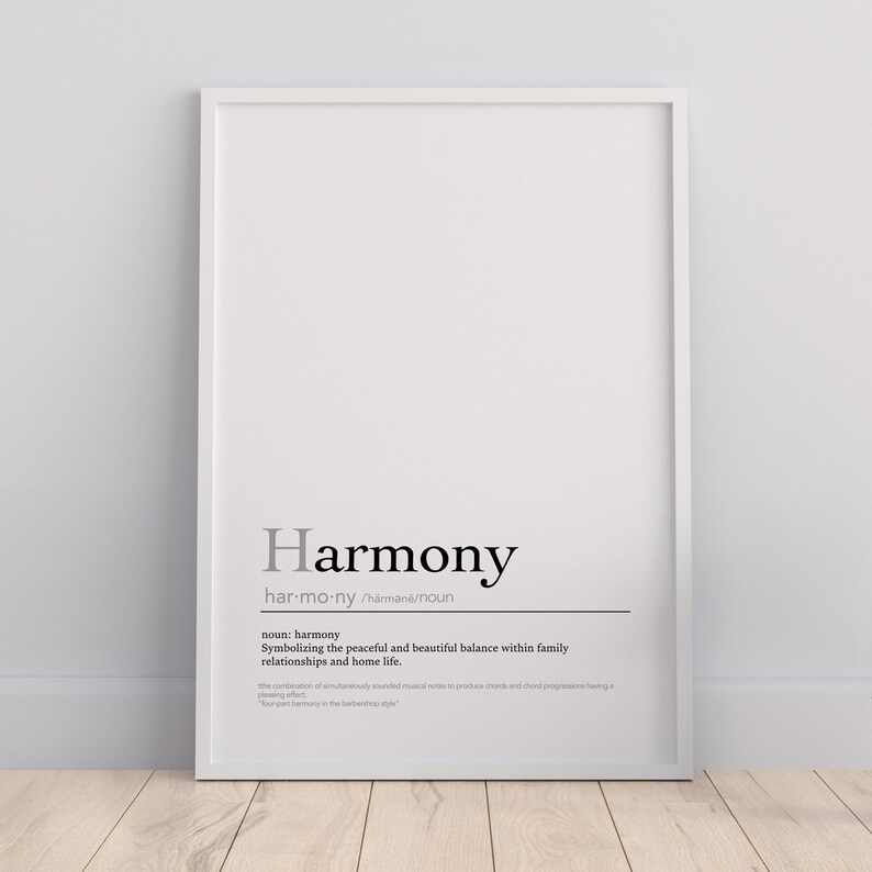 Harmony: Definition Printable | Inspiring Definition | Word Definition ...