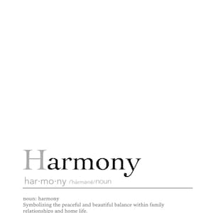 Harmony: Definition Printable | Inspiring Definition | Word Definition ...