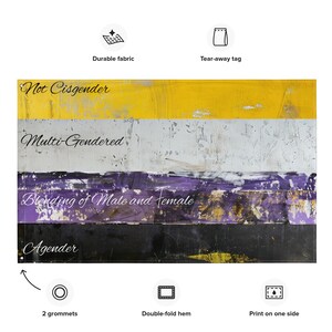 Creative Non Binary Pride Flag With "know Your Flag" Details - Weathered Look (3ft X 5ft) (36in ...