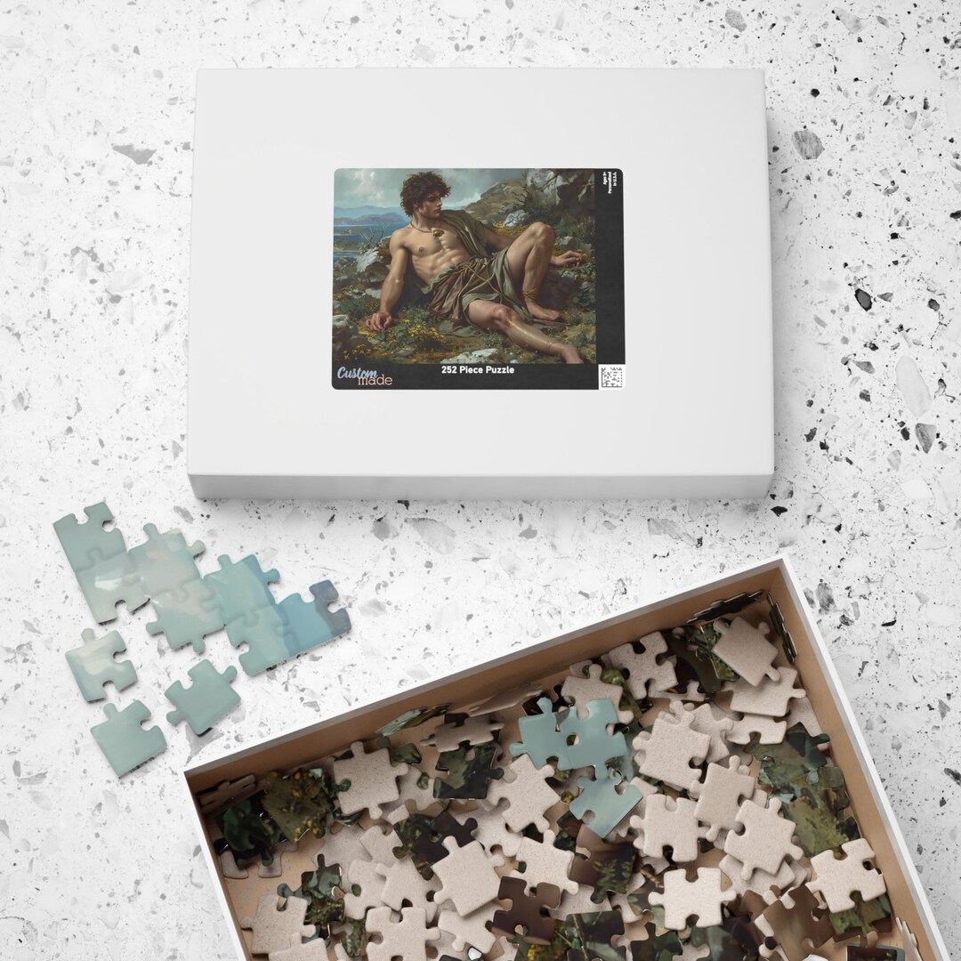 Jigsaw Puzzle Oil Painting of a Young Greek Shepherd Lying on the ...