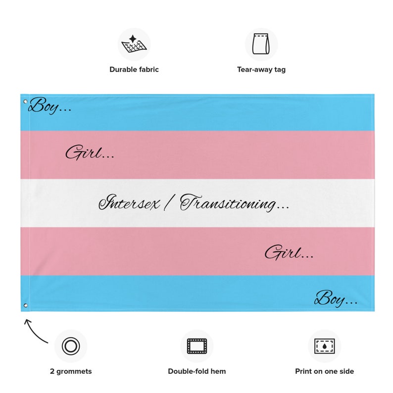 Creative Transgender Pride Flag With know Your Flag Details 3ft X 5ft 36in X 60in - Etsy