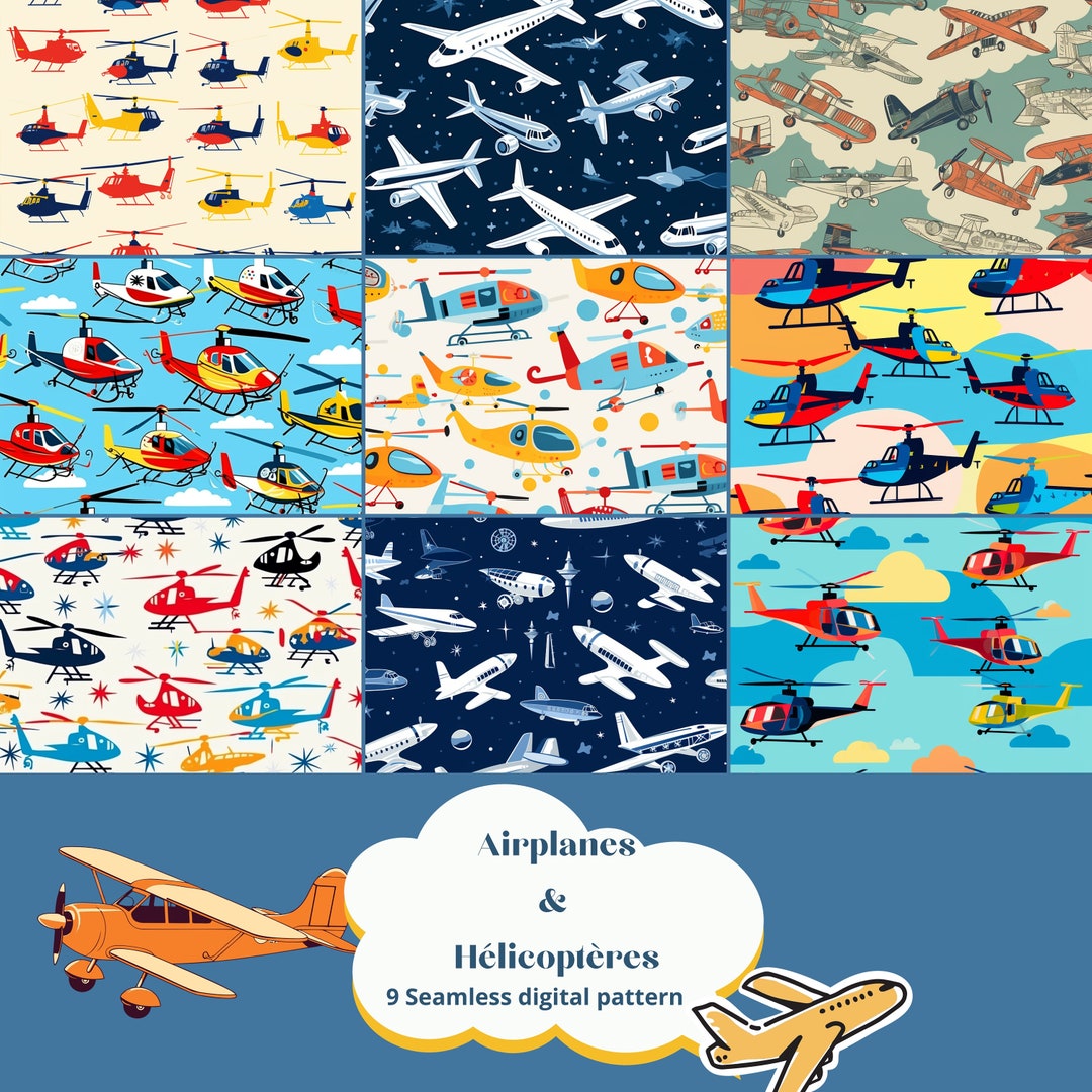 Digital Paper Aviation Helicopter Passion Adventure Scrapbooking Sky ...