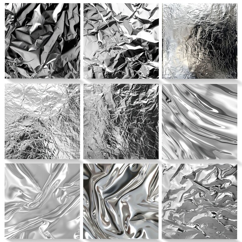 Silver Foil DIGITAL PAPER Designs for Scrapbook Design Social Media ...