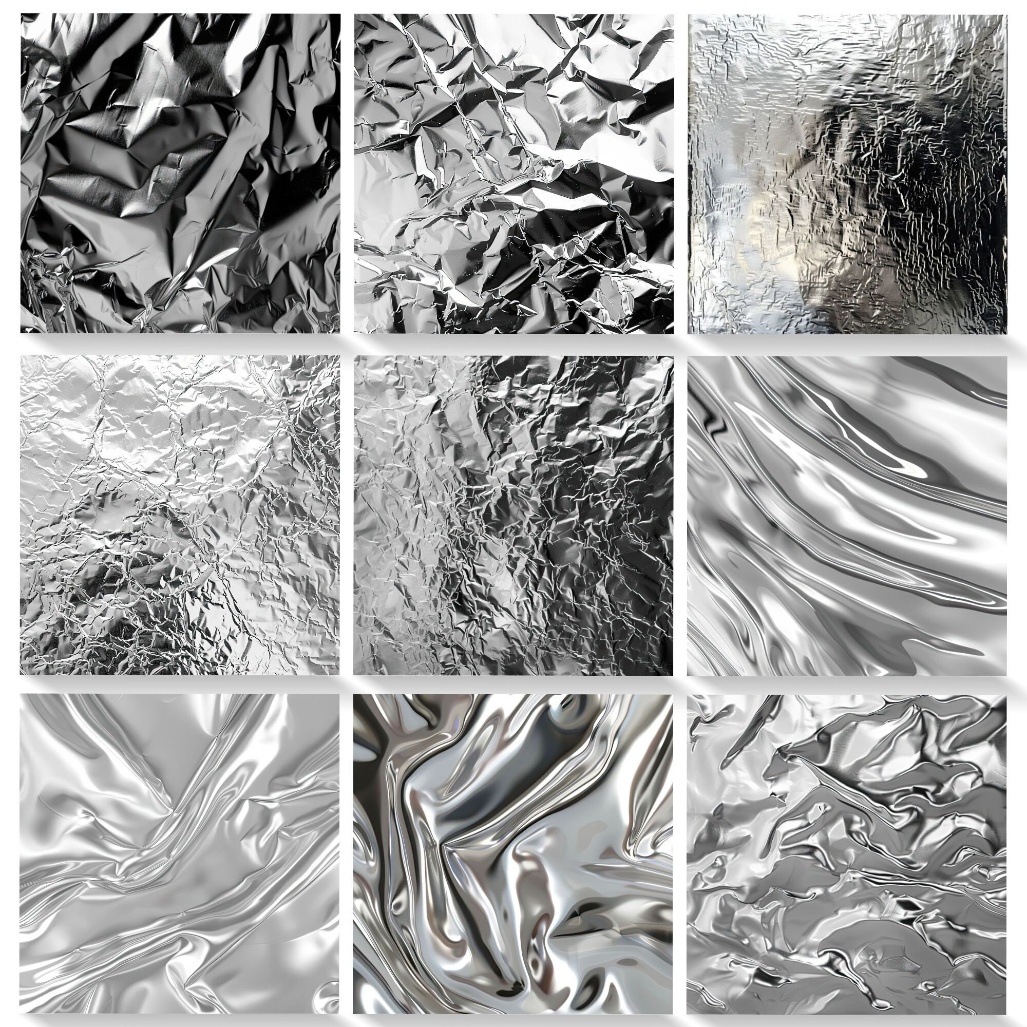 Silver Foil DIGITAL PAPER Designs for Scrapbook Design Social Media ...
