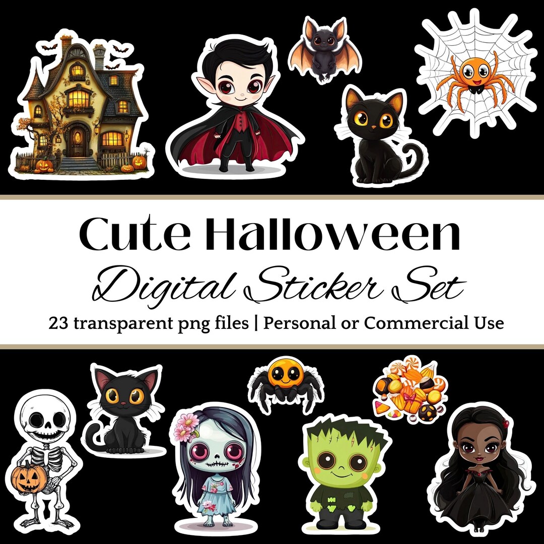 Cute Halloween STICKERS for Kids DIGITAL Classroom Sticker for Teachers ...
