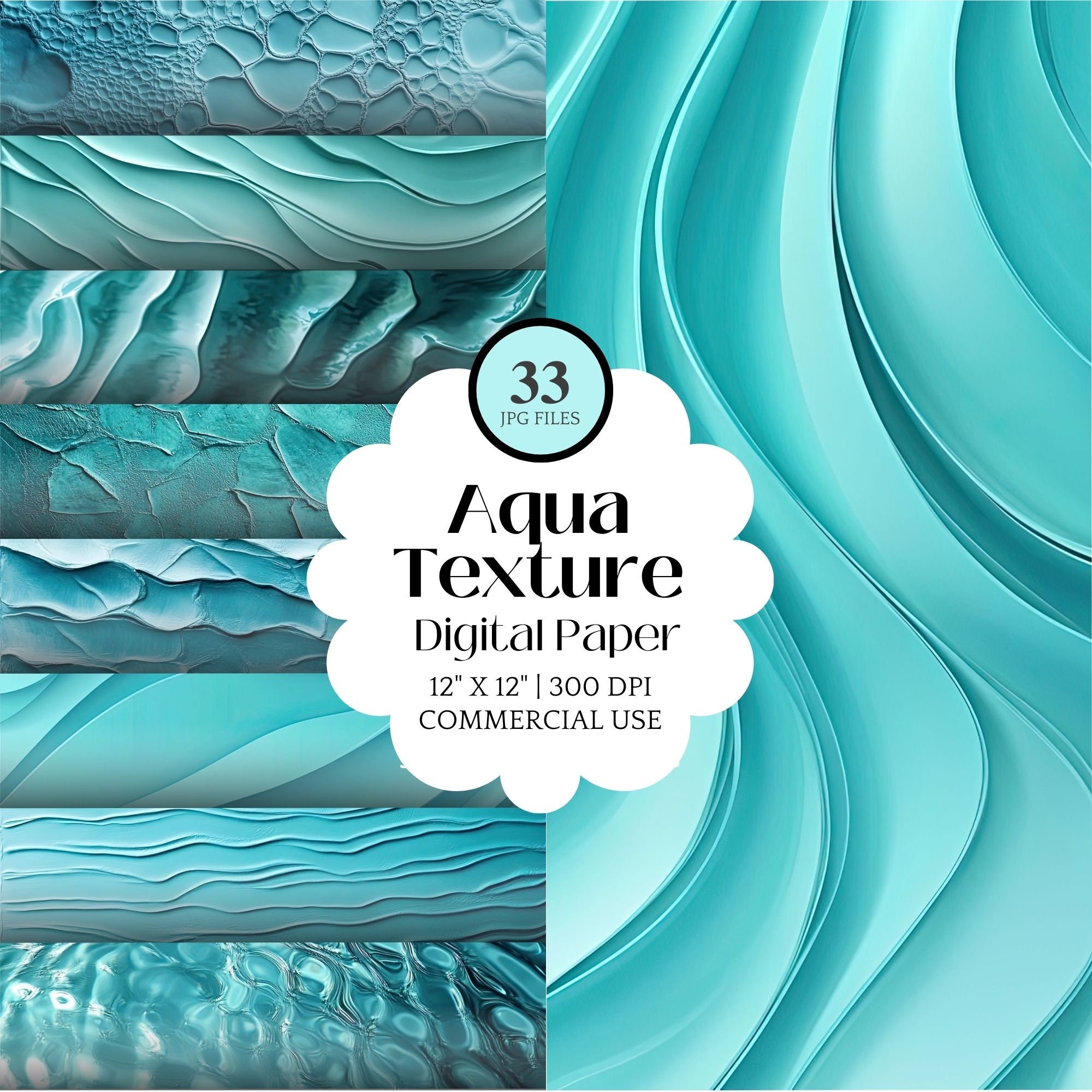 Turquoise DIGITAL PAPER Teal Pattern Turqouise Background Aqua Digital ...
