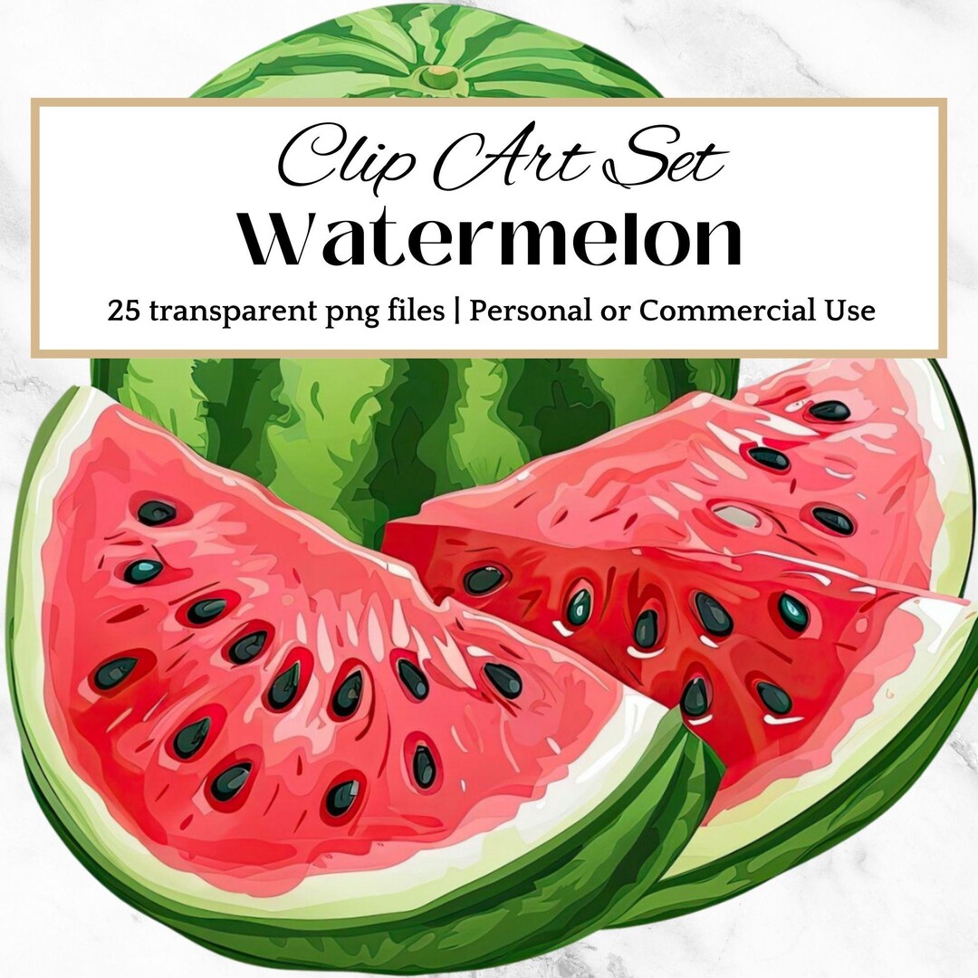 Watercolor Watermelon Clipart Pngs, Transparent Summer Fruit Clip Art ...