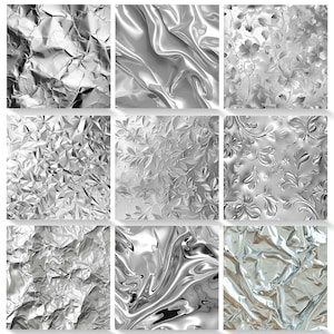Silver Foil DIGITAL PAPER Designs for Scrapbook Design Social Media ...