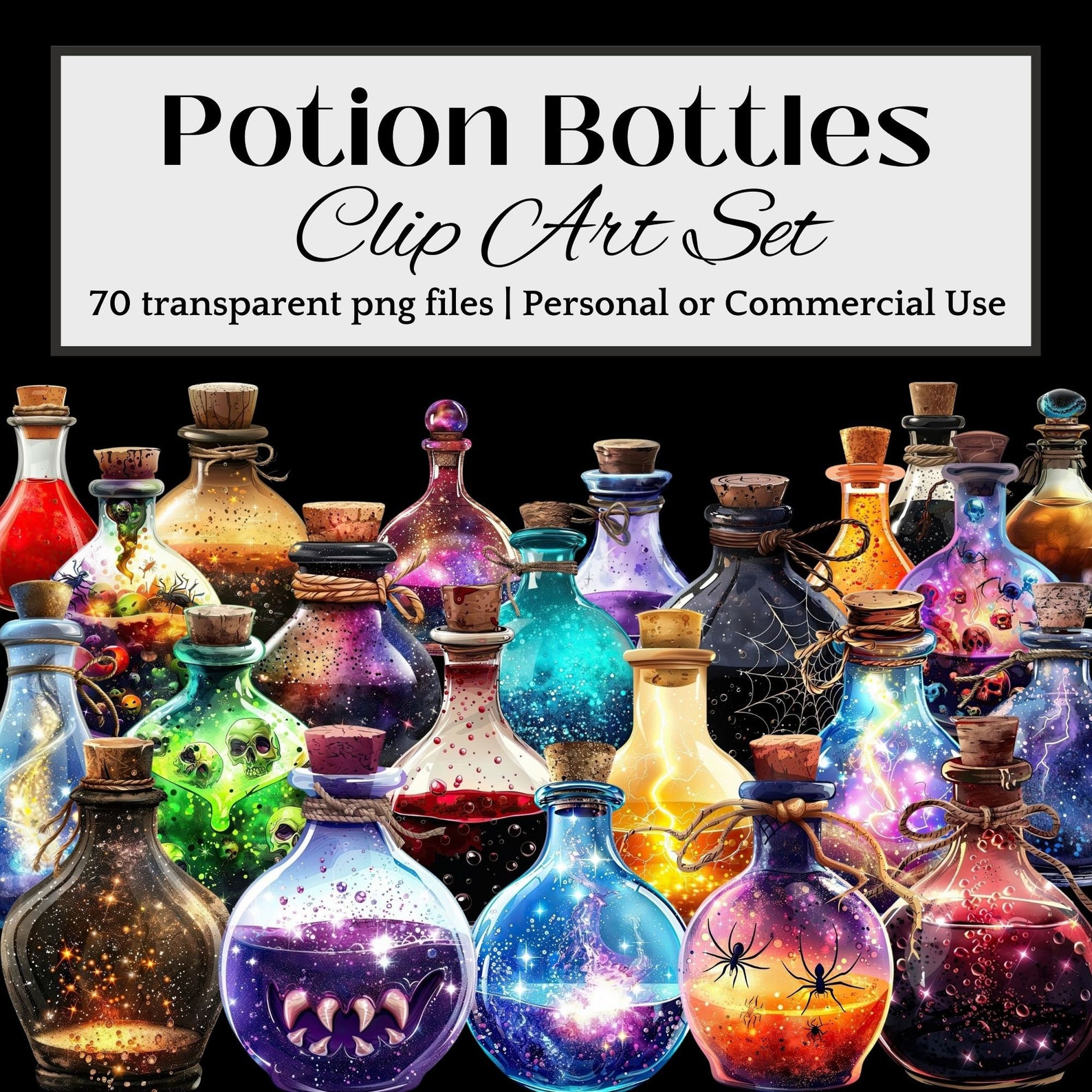 Potion CLIP ART Witch Clipart Magic Potion Bottle Witch Halloween ...
