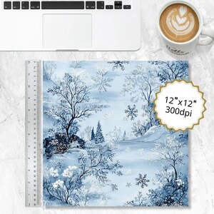 Snowflake DIGITAL PAPER for DIY Crafts Holiday Card Winter Scene Social ...