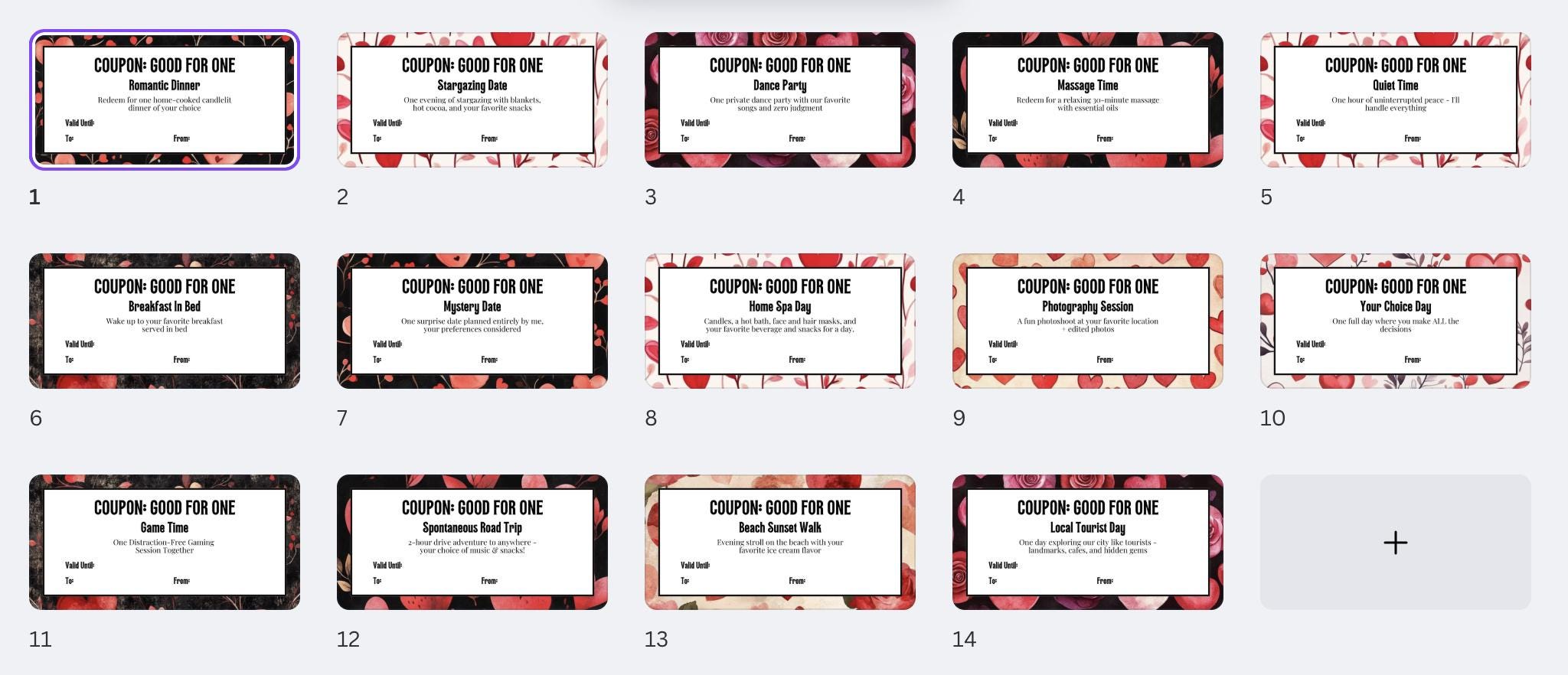 Valentines Day Coupon Book CANVA TEMPLATE Printable Couples Coupon Book ...