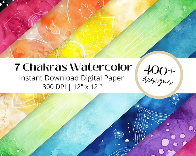 7 Chakras DIGITAL PAPER for Crafting Printable Chakra Scrapbook Paper ...