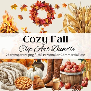 Fall CLIP ART SET Autumn Leaves & Pumpkin Clipart Harvest Season ...