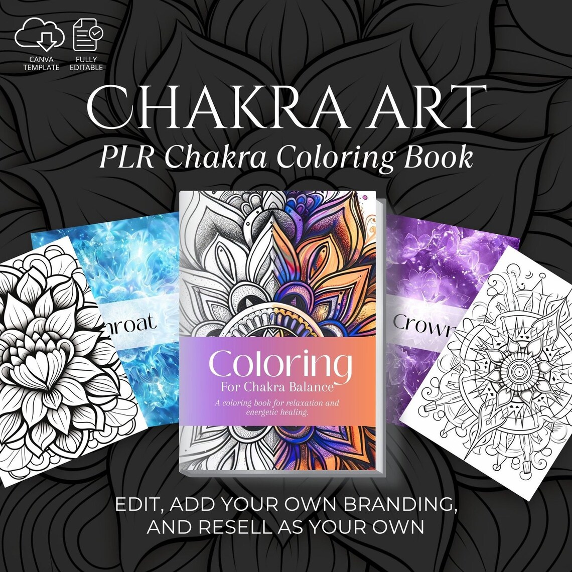 Chakra Coloring Book CANVA TEMPLATE Chakra Healing Coloring Page for ...