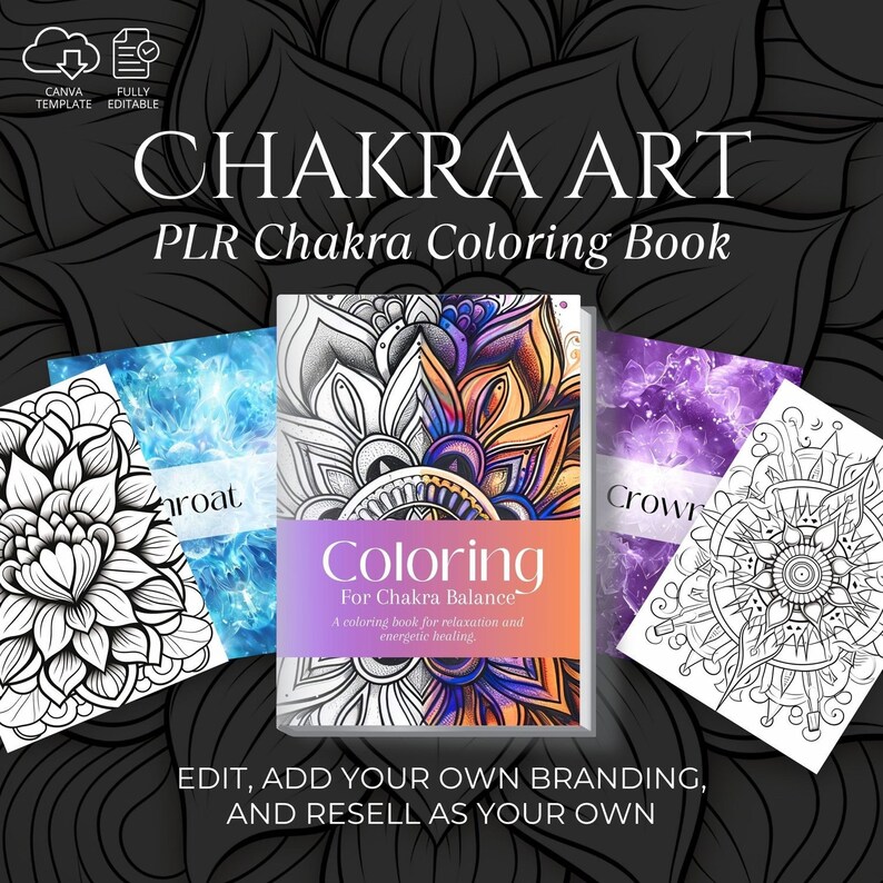 Chakra Coloring Book CANVA TEMPLATE Chakra Healing Coloring Page for ...