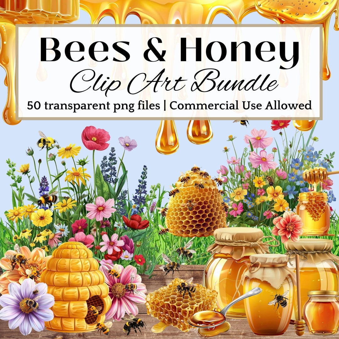 Honey Bee CLIP ART Commercial Use Instant Download Watercolor Honeybee ...