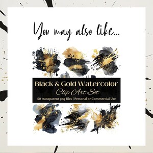 Black and Gold DIGITAL PAPER Paint Splash Design Commercial Use Ink ...