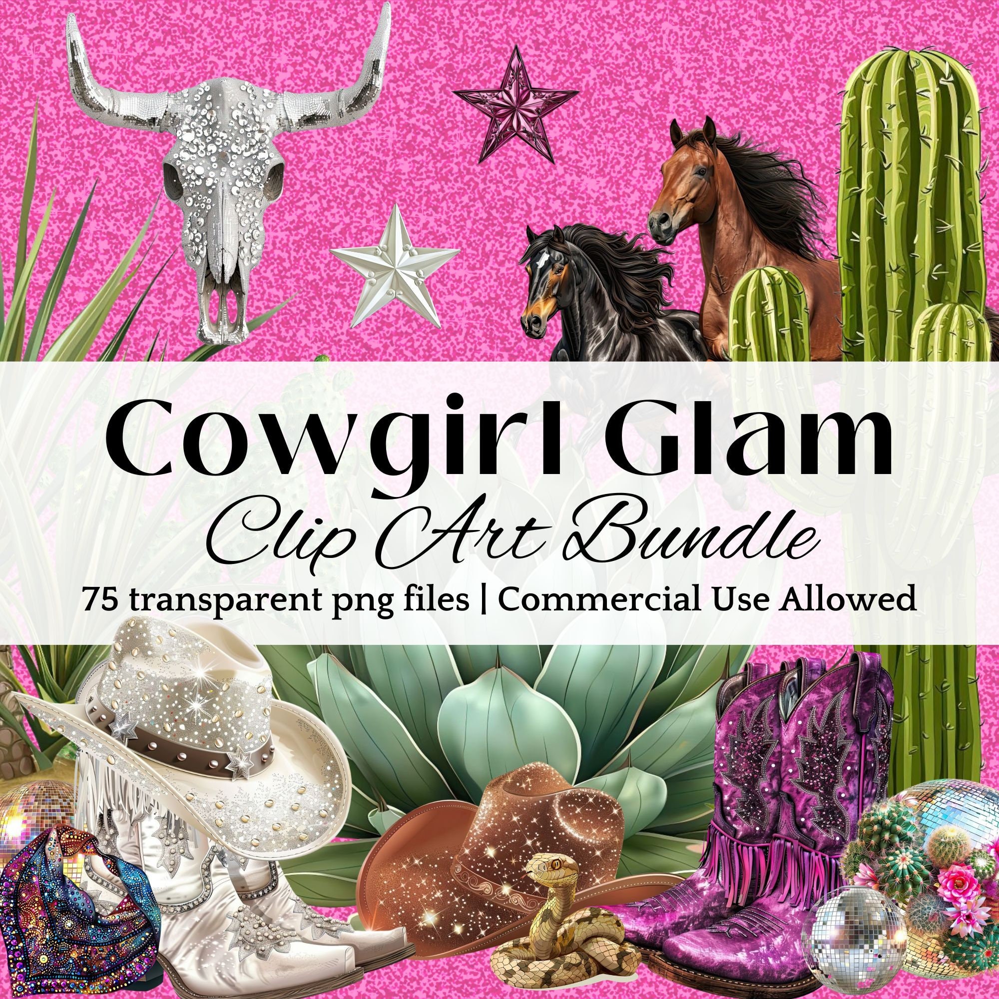 Cowgirl Glam CLIP ART Commercial Use Instant Download Png Wild West ...