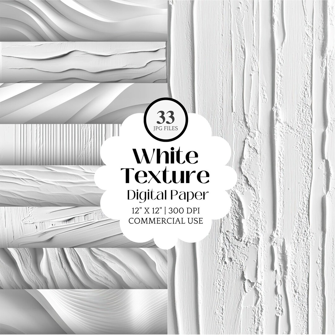 White DIGITAL PAPER White Digital Background White Texture Wall Art ...