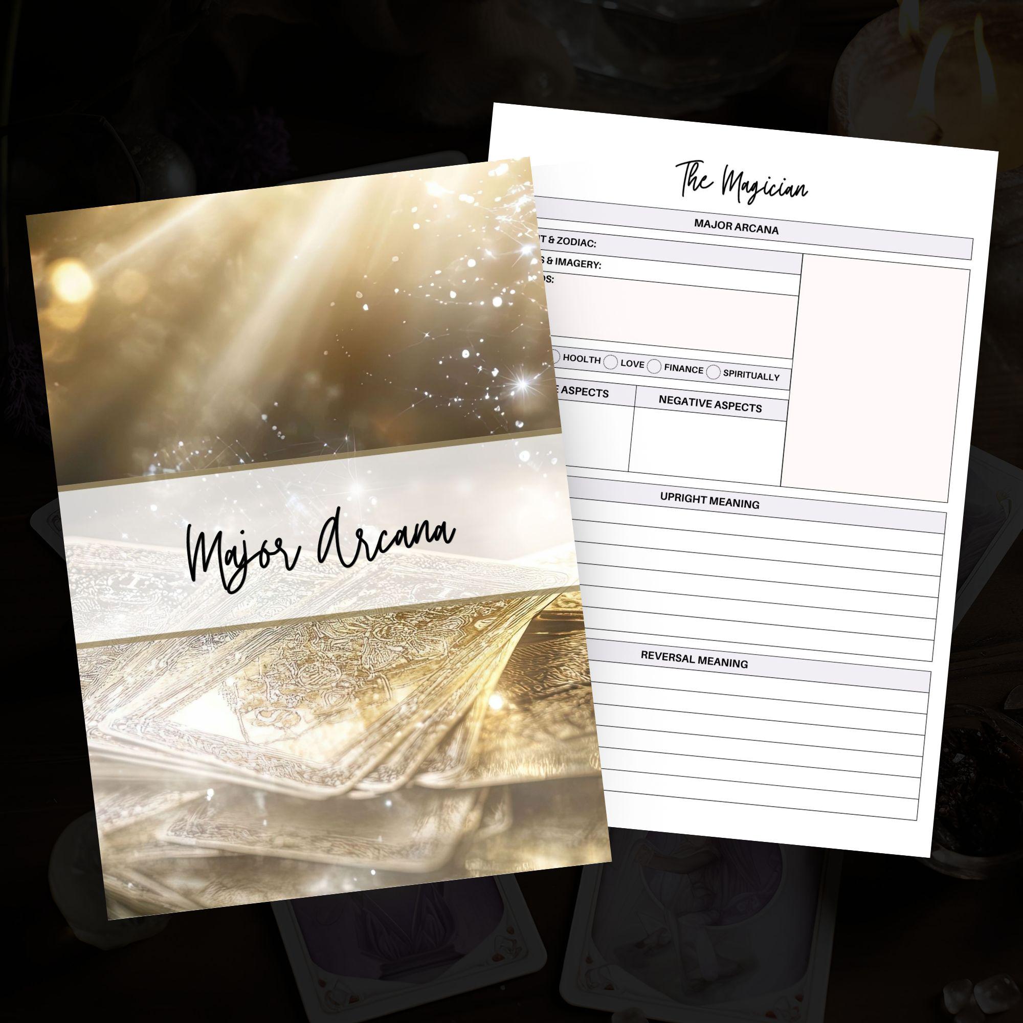 Tarot Meanings CANVA TEMPLATE Workbook for Personal Learning & Intuition Building Editable Tarot ...