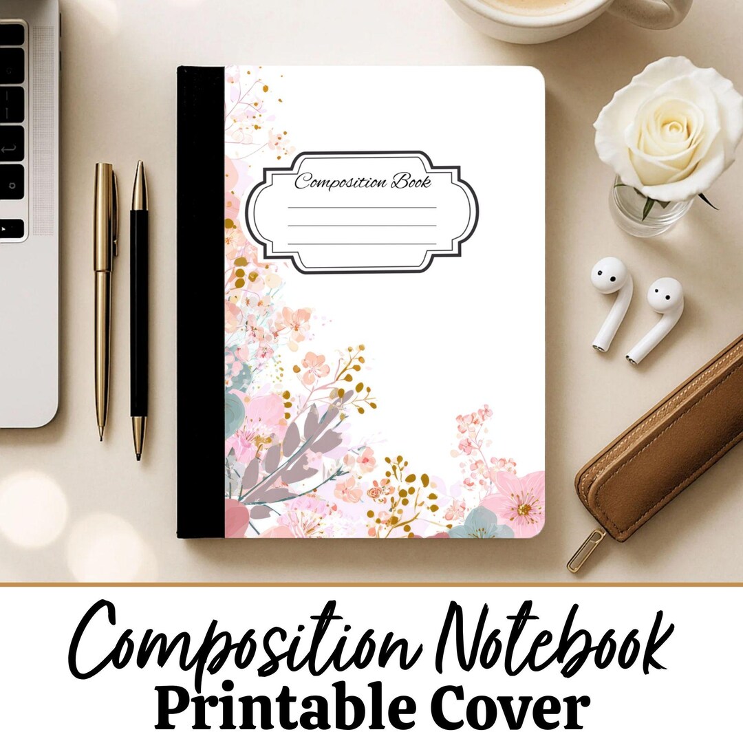 Boho Wildflower Notebook Cover PNG: Back to School Printable (digital ...