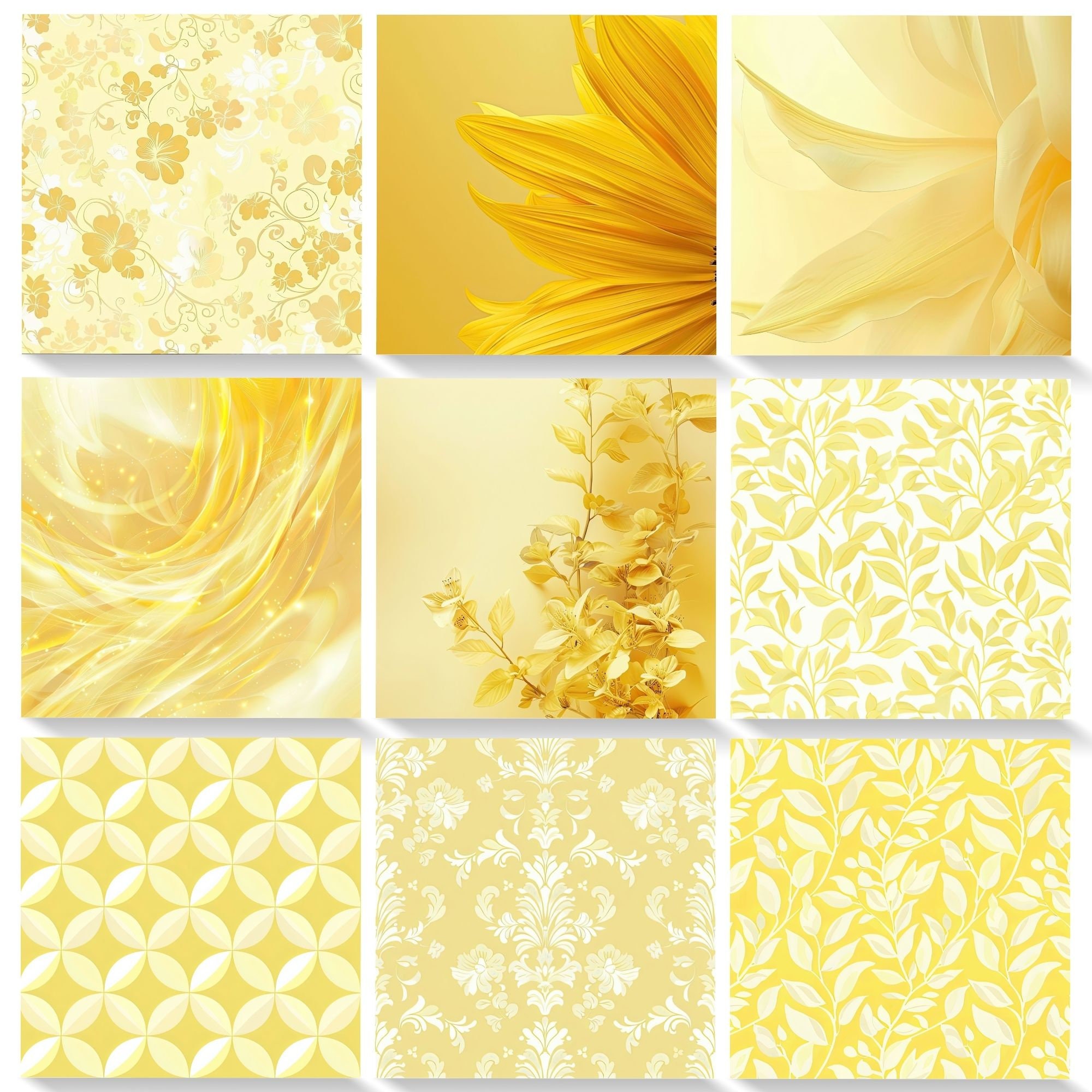 Yellow Digital Paper Instant Download Lemon Yellow Background Light ...
