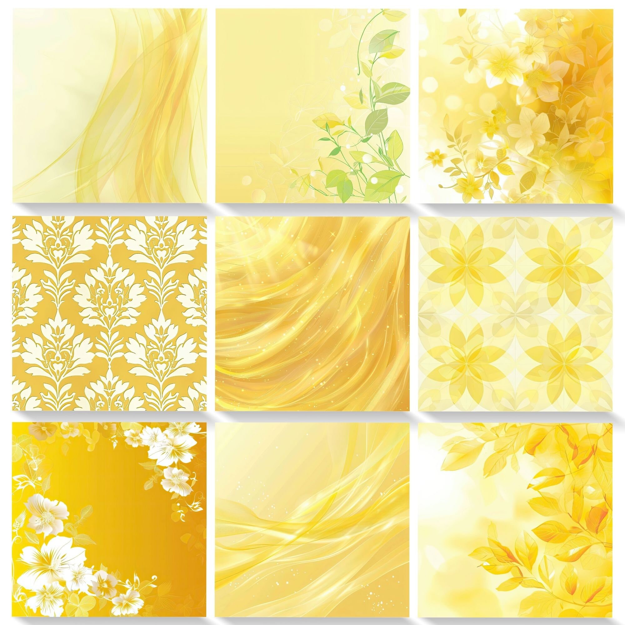Yellow Digital Paper Instant Download Lemon Yellow Background Light ...
