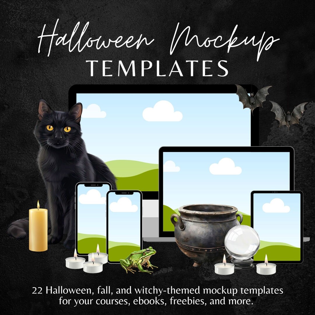 Halloween ETSY MOCKUP Canva Template Digital Product Mockup Instagram ...