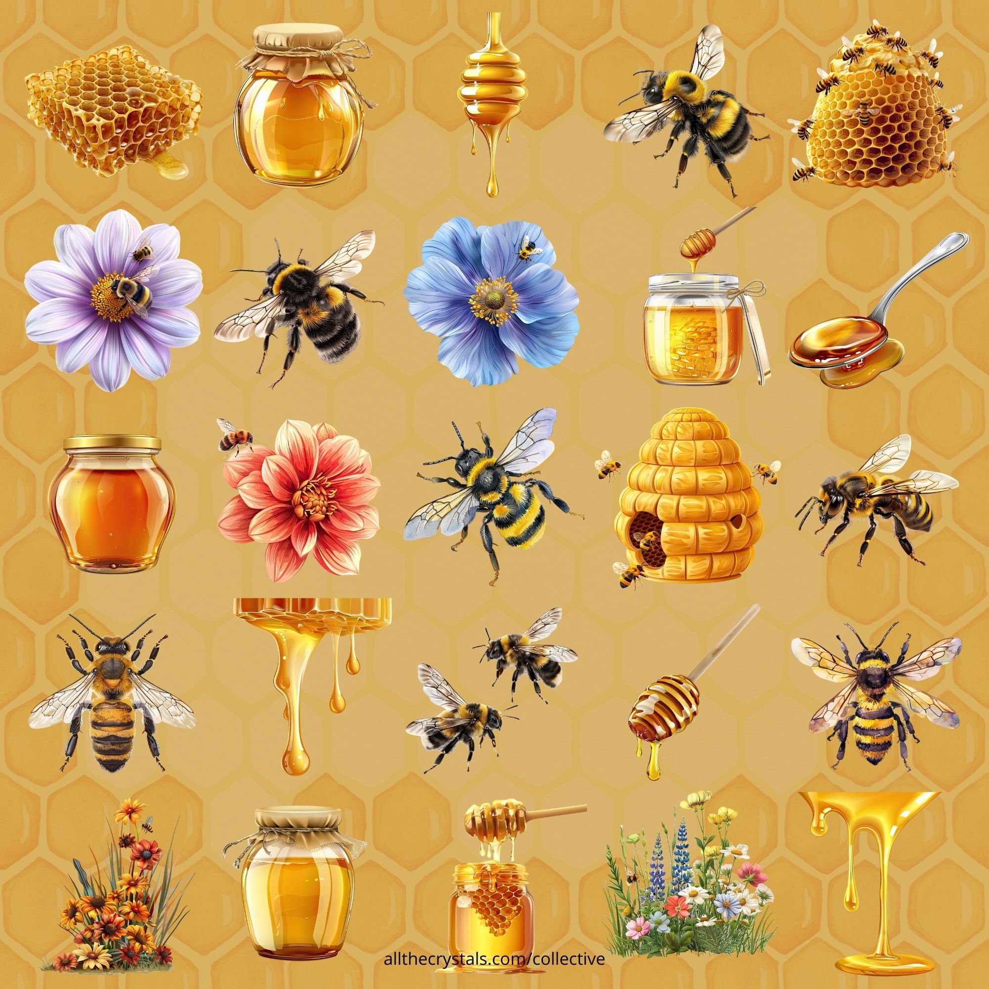 Honey Bee CLIP ART Commercial Use Instant Download Watercolor Honeybee ...