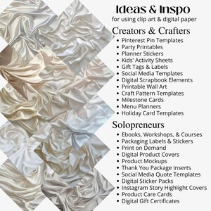 White Satin DIGITAL PAPER Satin Background Printable Craft Paper Luxury ...