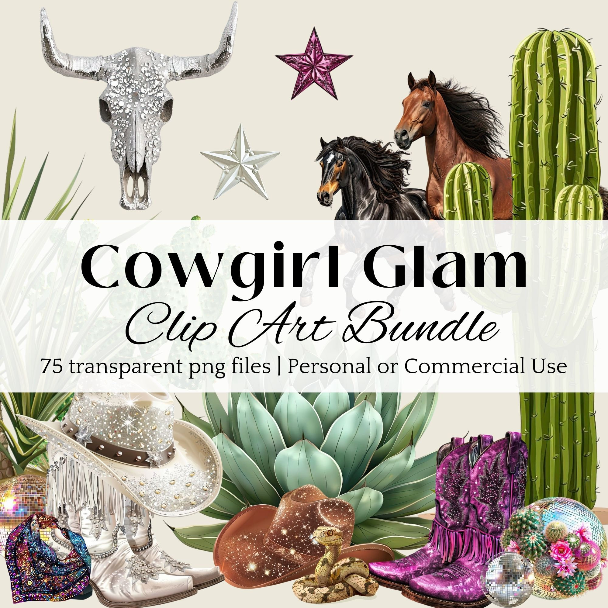 Cowgirl Glam CLIP ART Wild West Clipart Western Cowgirl Theme Desert ...