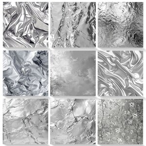 Silver Foil DIGITAL PAPER Designs for Scrapbook Design Social Media ...