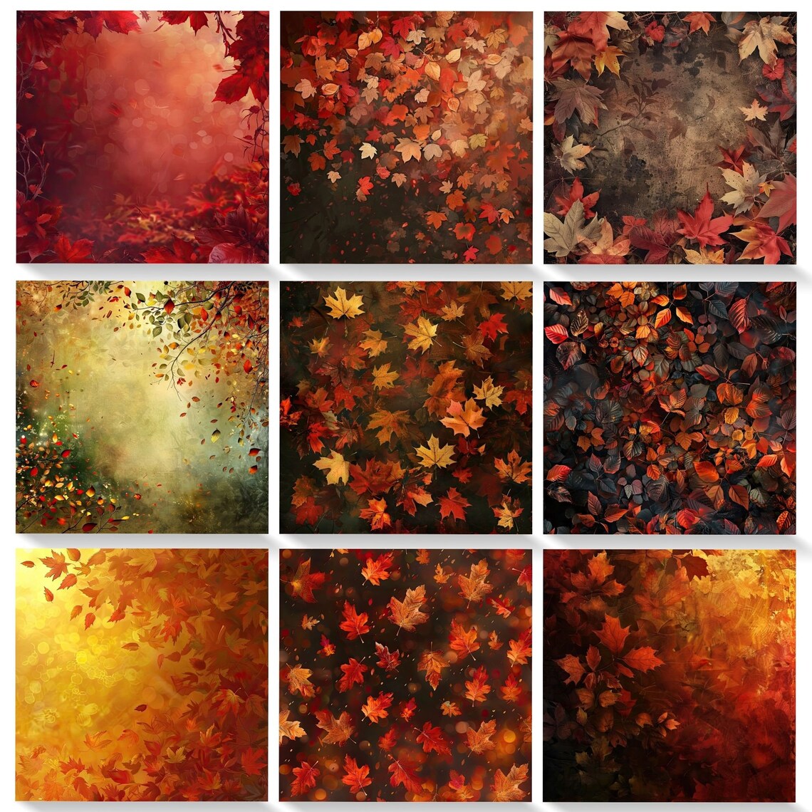 Fall Leaves DIGITAL PAPER Fall Background Autumn Wallpaper Fall Image ...