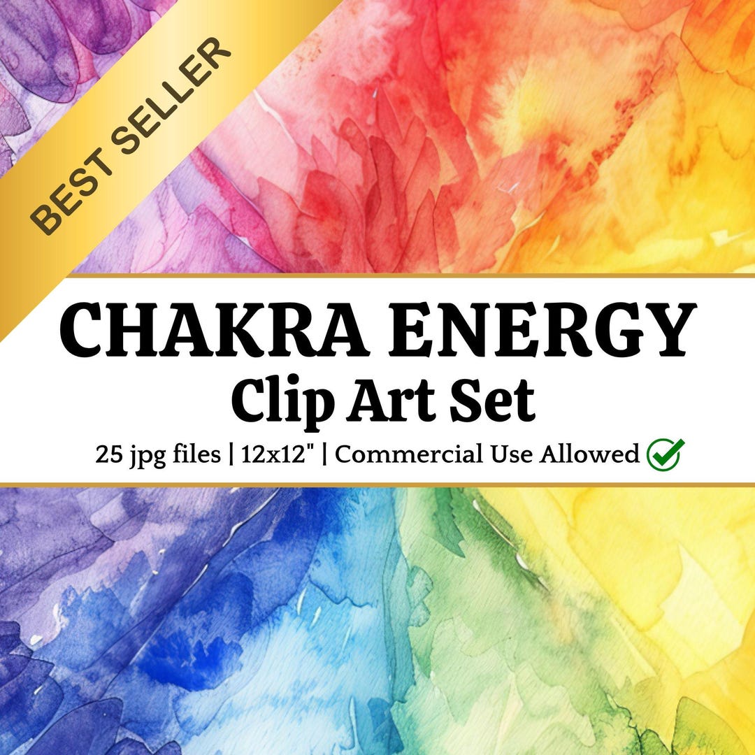 Chakra Energy CLIPART PNG for Reiki, Yoga, Spiritual Decor, Meditation ...