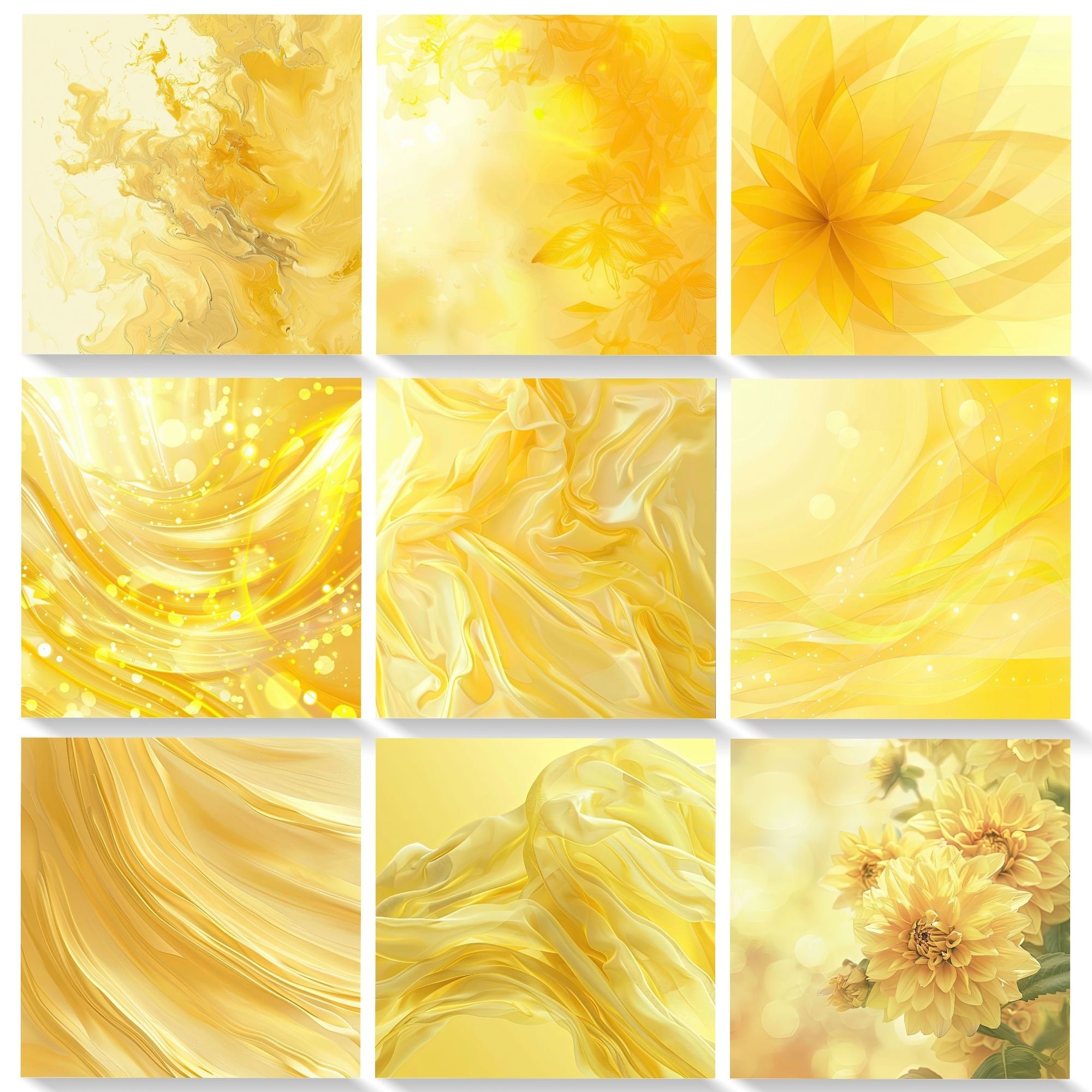 Yellow Digital Paper Instant Download Lemon Yellow Background Light ...