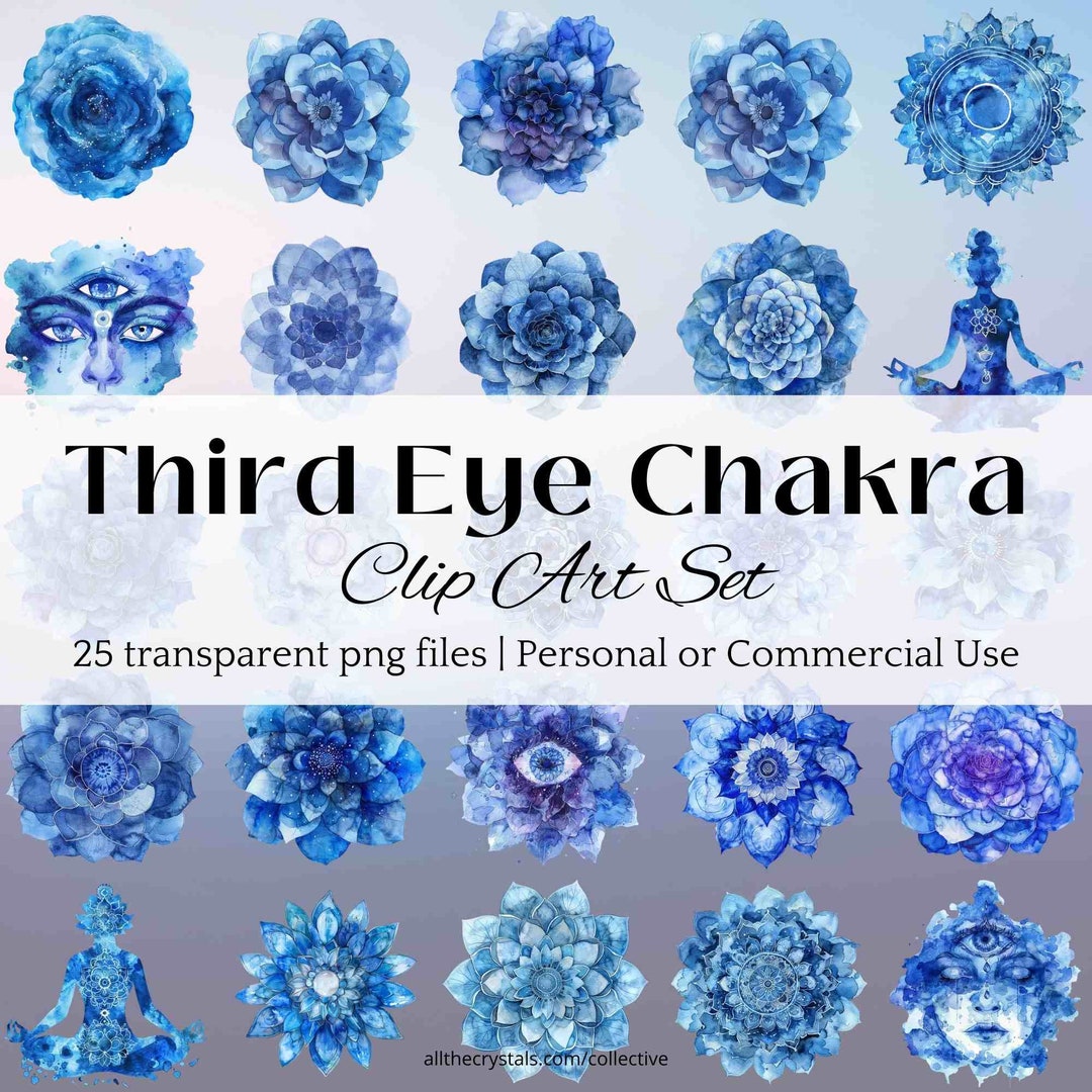 Third Eye Chakra CLIPART PNG Set for Intuition Journals, Indigo Energy ...