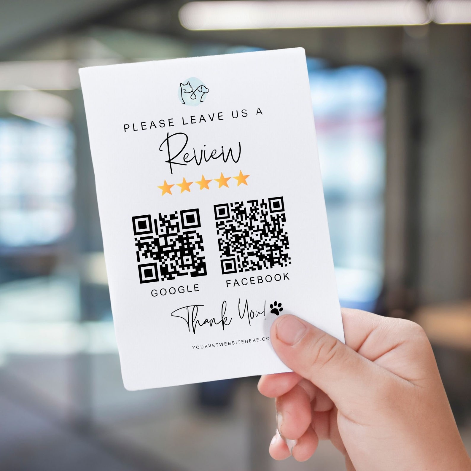 Scan to Review CANVA TEMPLATE QR Code Sign Vet Clinic Review Us Sign ...