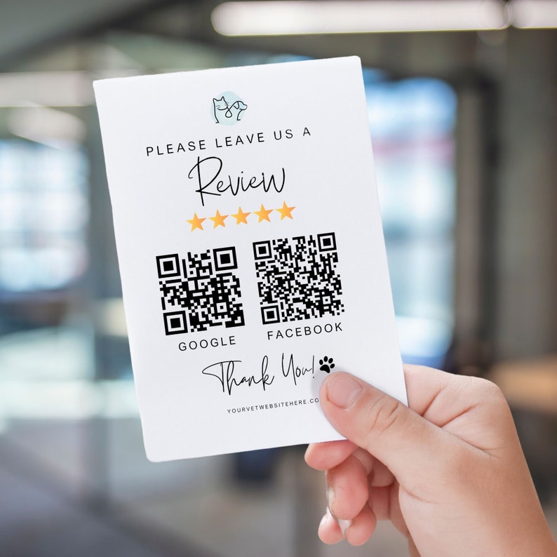 Scan to Review CANVA TEMPLATE QR Code Sign Vet Clinic Review Us Sign ...