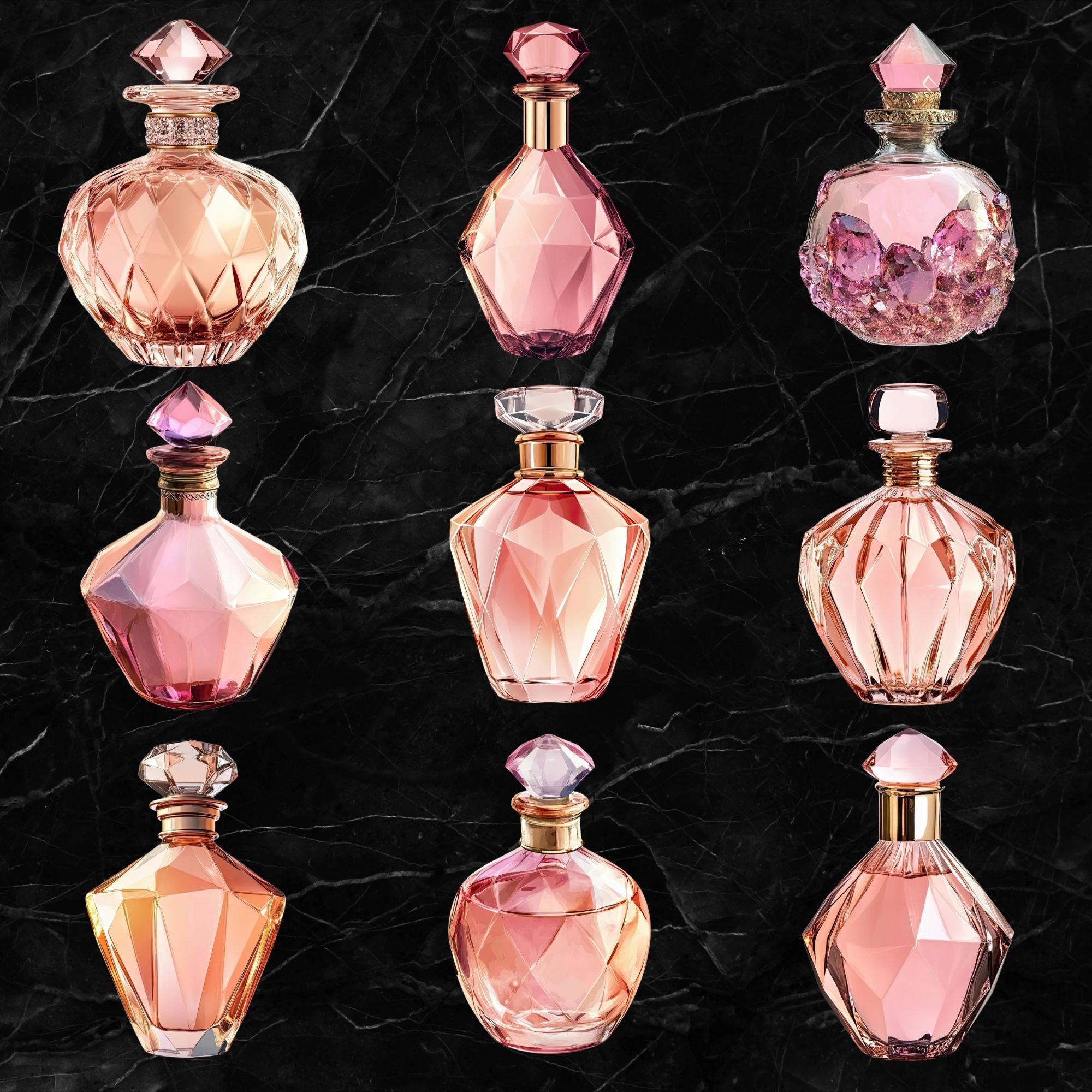 Perfume Bottle CLIP ART for Beauty Branding Logo Design Rose Gold ...