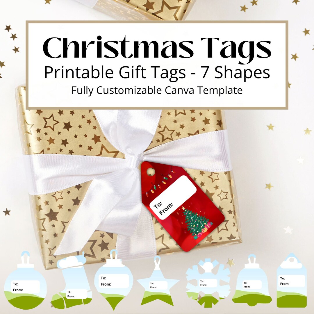 Christmas Gift Tags CANVA TEMPLATE for Small Business Customizable ...