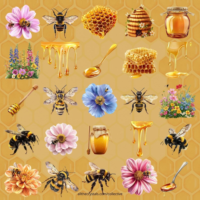 Honey Bee CLIP ART Commercial Use Instant Download Watercolor Honeybee ...