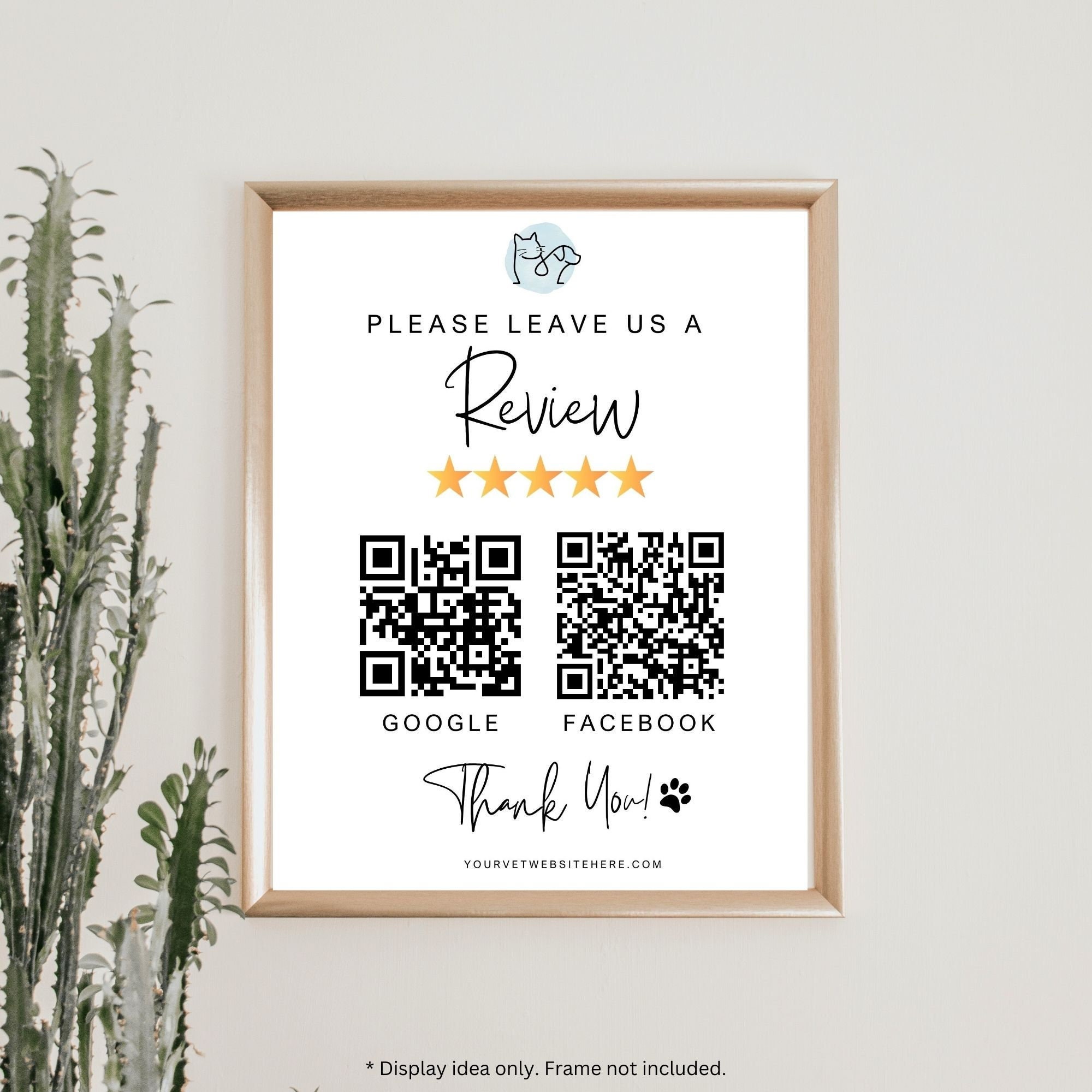 Scan to Review CANVA TEMPLATE QR Code Sign Vet Clinic Review Us Sign ...