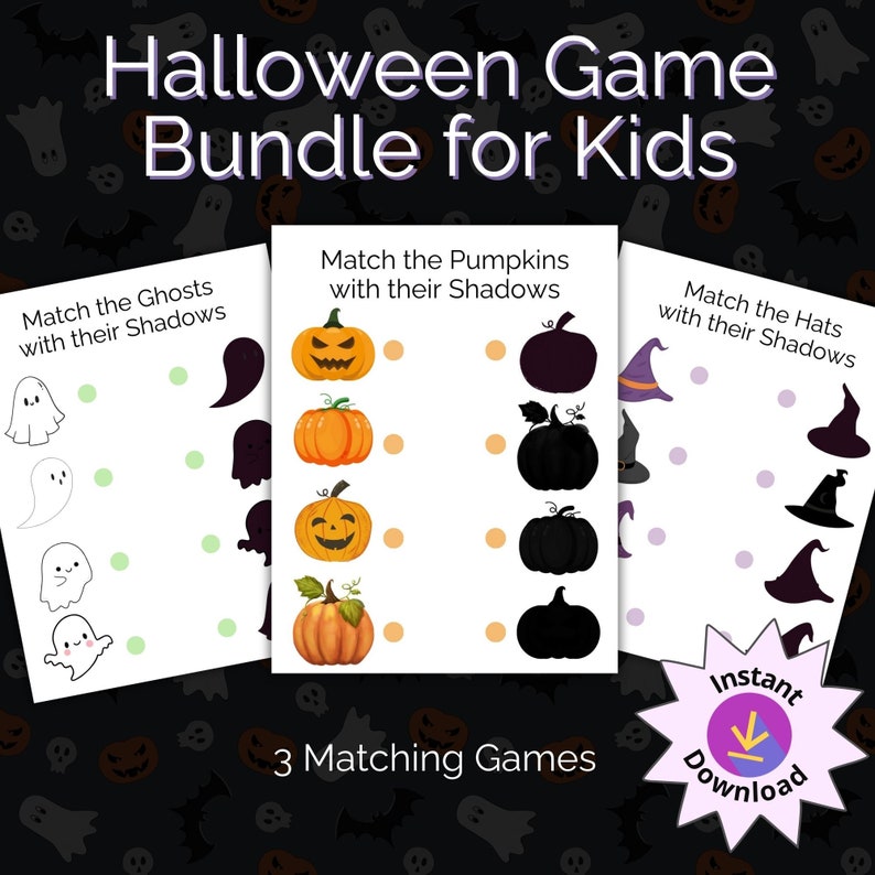 Halloween PRINTABLE GAMES for Kids Fun Maze Word Search Counting Game ...