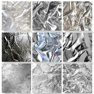 Silver Foil DIGITAL PAPER Designs for Scrapbook Design Social Media ...